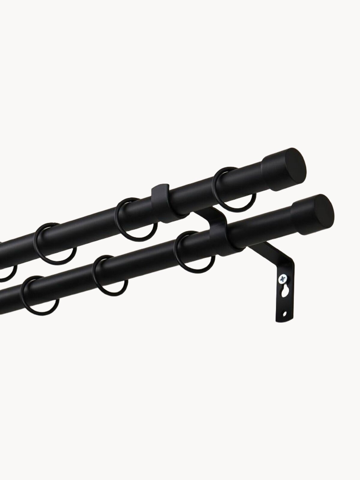 Карниз для штор раздвижной телескопический двухрядный (2 ряда) металлический 160 - 300 см Заглушка черный матовый ARTTEX