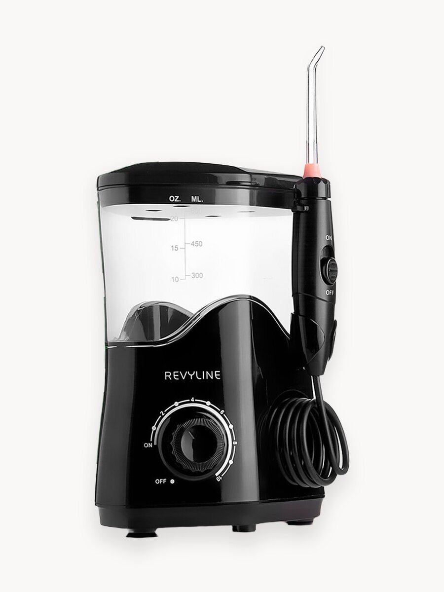 Ирригатор для зубов и десен Revyline RL 100 стационарный, черный, для полости рта, для брекетов, для всей семьи