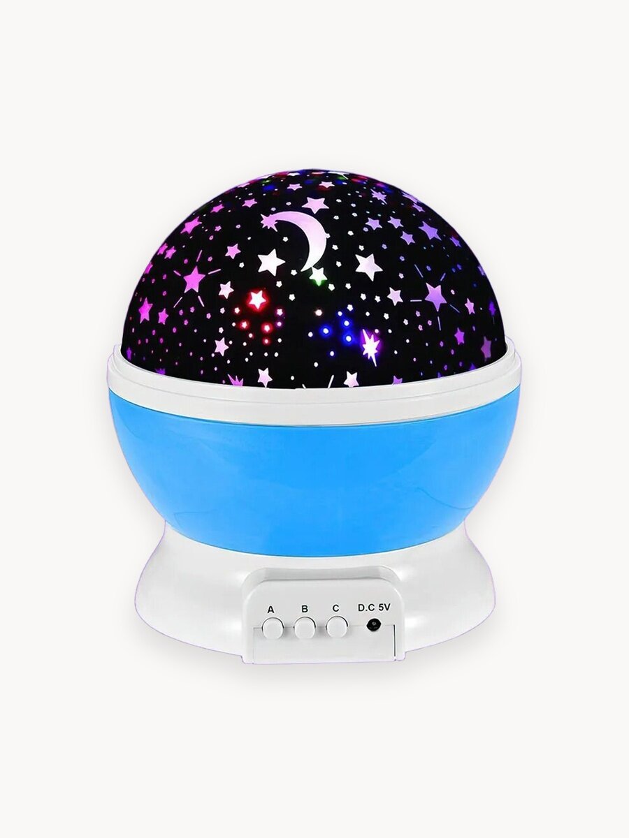 Ночник-проектор "Звёздное небо" 6 цветов, 2 режима работы, синий, ZABIAKA