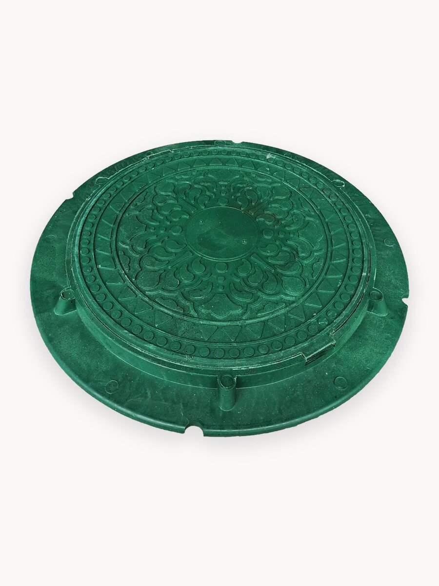 Люк канализационный / газонный круглый, диам. 750 мм (цвет зеленый)