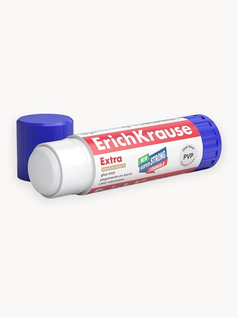 Клей-карандаш ErichKrause "Extra", усиленный, на PVP основе, для бумаги, 36 г