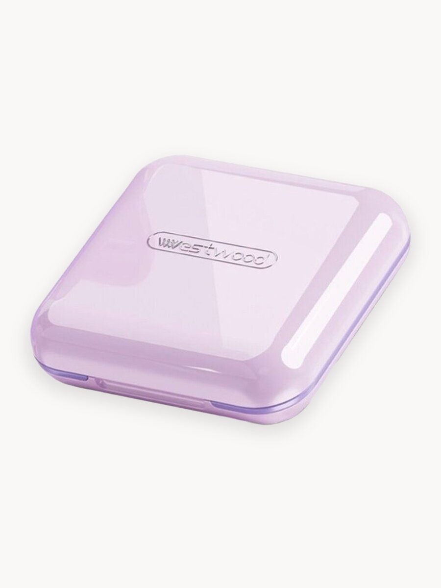 Таблетница карманная, дорожная- органайзер-шкатулка на 4 секции для таблеток, витаминов, мелочей, украшений - "Сирень"