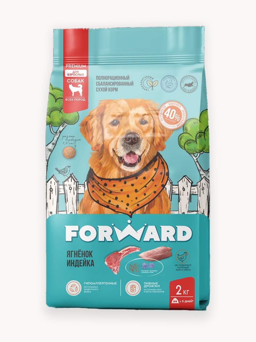 Сухой корм для собак, ягненок, индейка, 2 кг