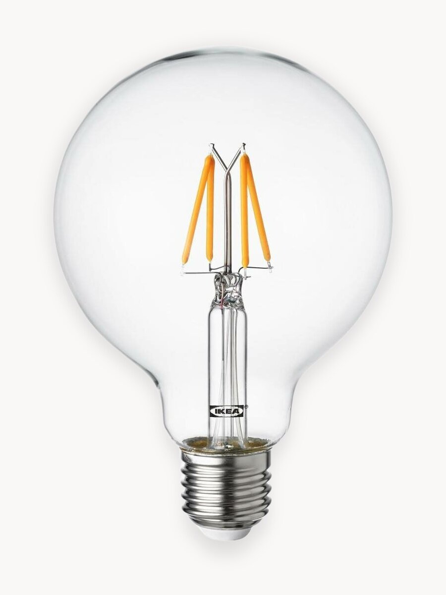 Лунном икея Светодиодная лампочка E27 260 лм, шарообразный прозрачный 95 мм