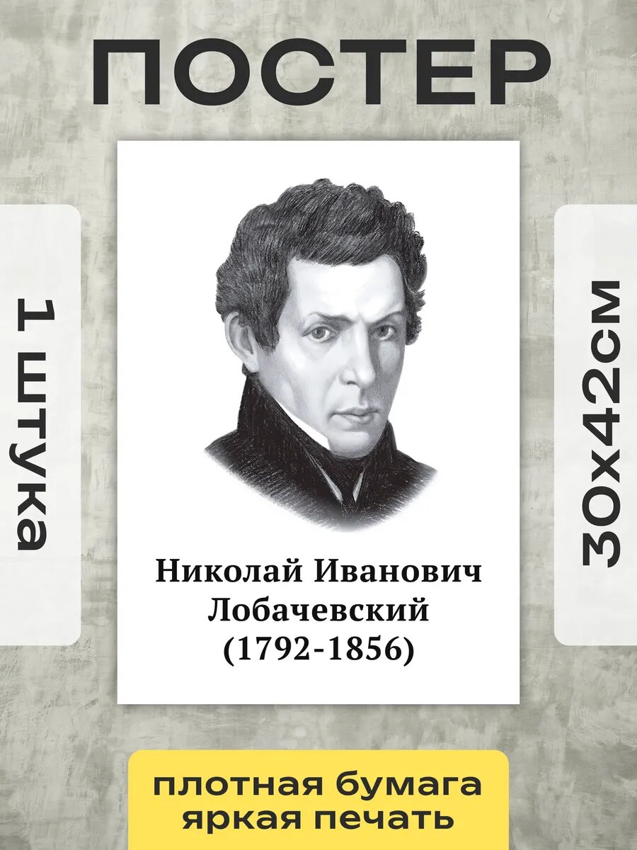 Плакат портрет ученого Николай Лобачевский