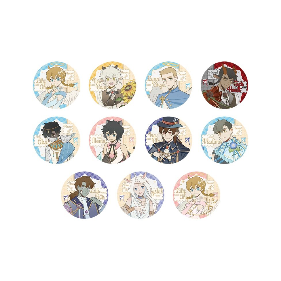 1031 WANSHENGJIE From Floral Collection Anime Double Flash Badge Badges 6.5cm