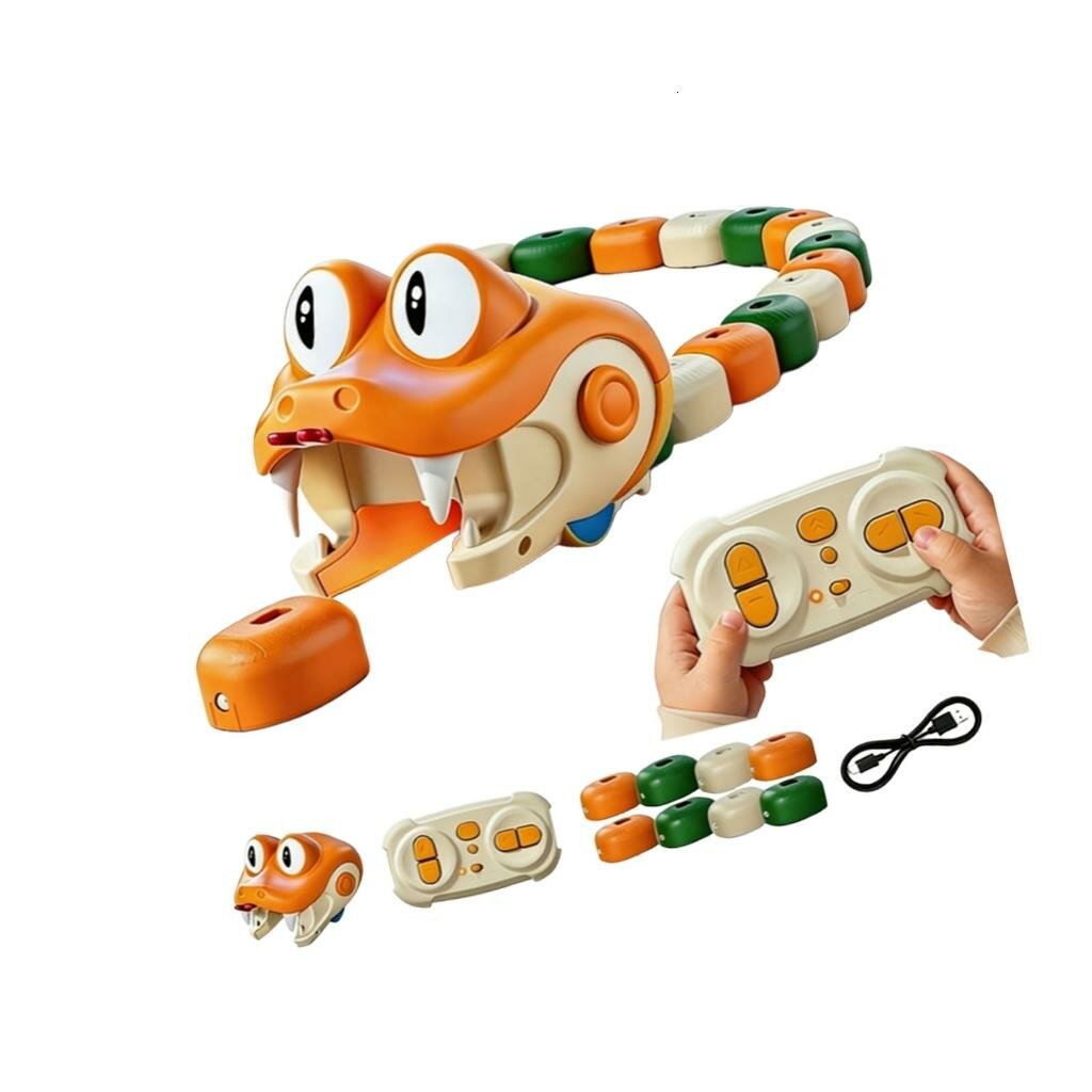 Магнитная игрушка-змейка для детей 3+, Оранжевый