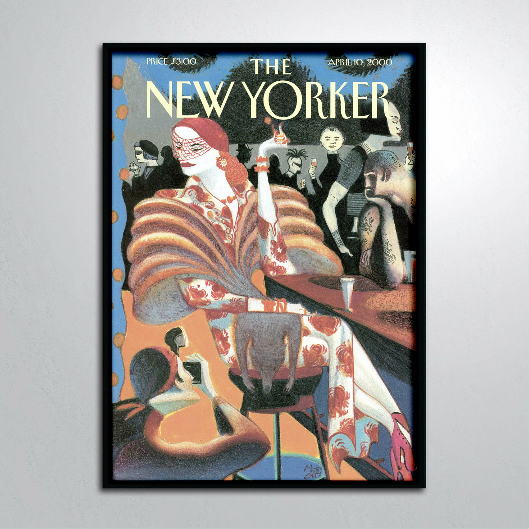 Постер без рамы/Постер для интерьера/Плакат Винтажный Журнал Нью Йоркер The NEW YORKER 10 апрель 2000г