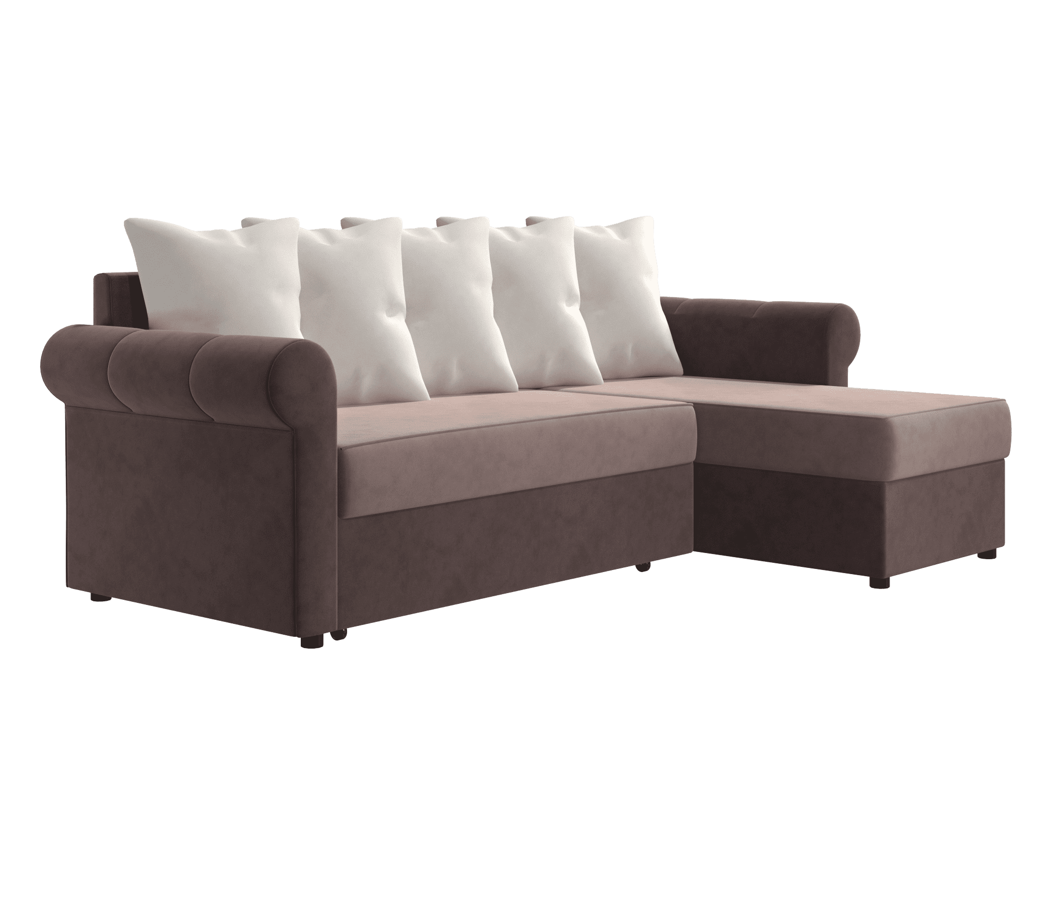 Угловой диван Рейн, Light Brown-Cream