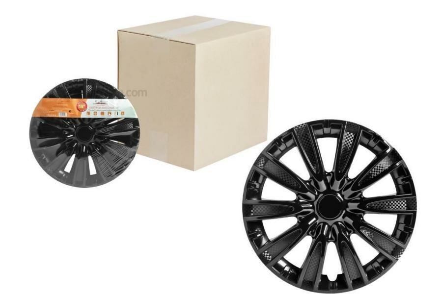 AIRLINE AWCC1409 Колпак колеса декоративный R-14"Торнадо "черный глянец карбон ( к-т 2шт)(AWCC-14-09)