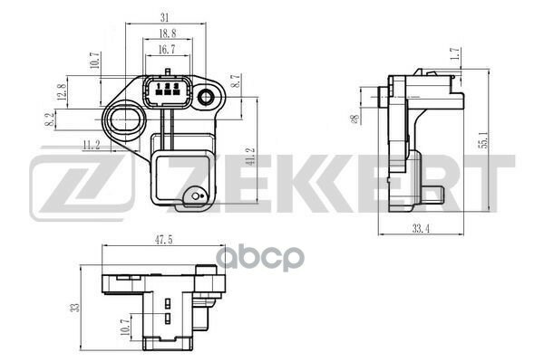 Датчик Положения Коленвала Ford Fusion 02- Mitsubishi Outlander II 07- Citroen Berlingo 05- C4 04 Zekkert арт. se-4107