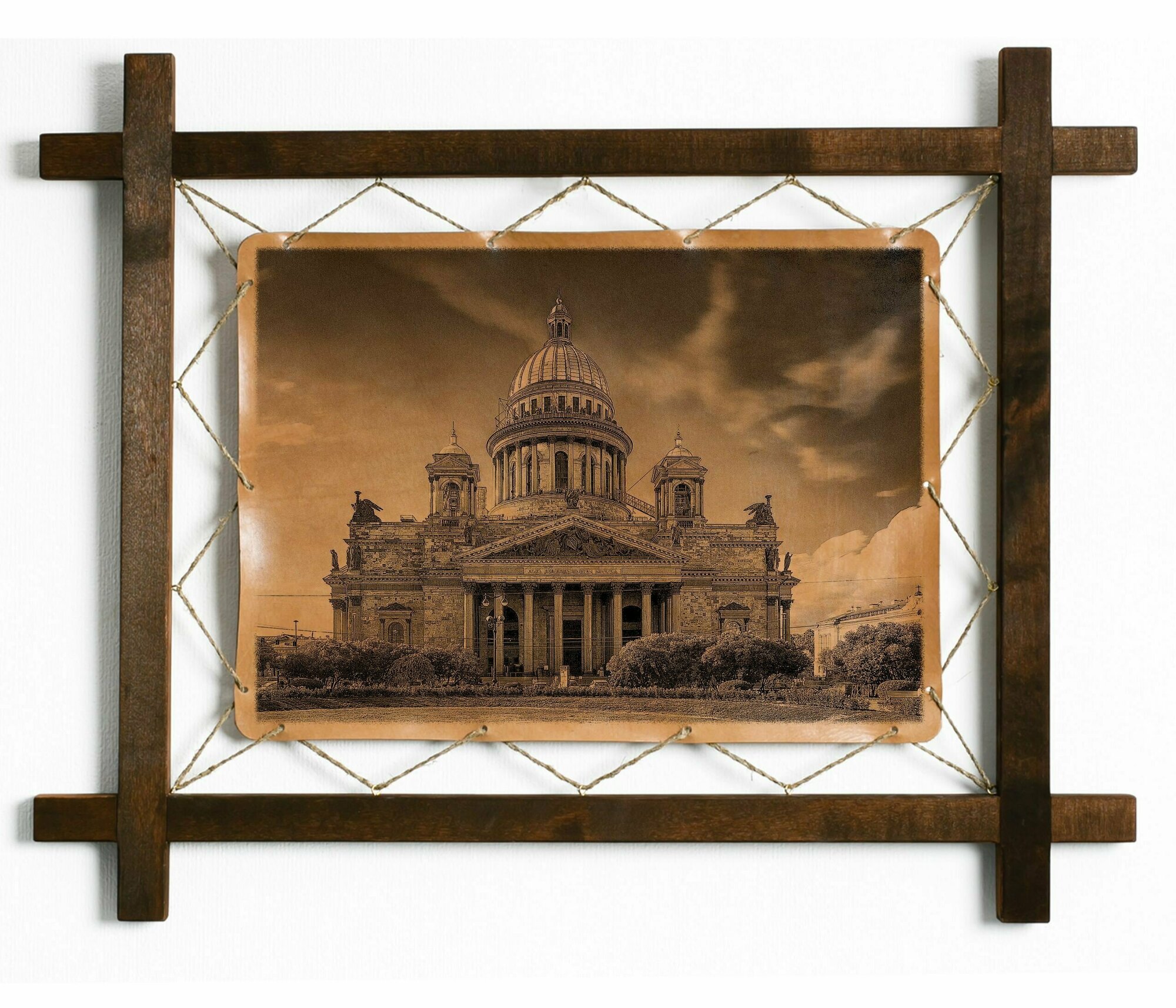 Картина интерьерная из кожи "Исаакиевский собор", BoomGift
