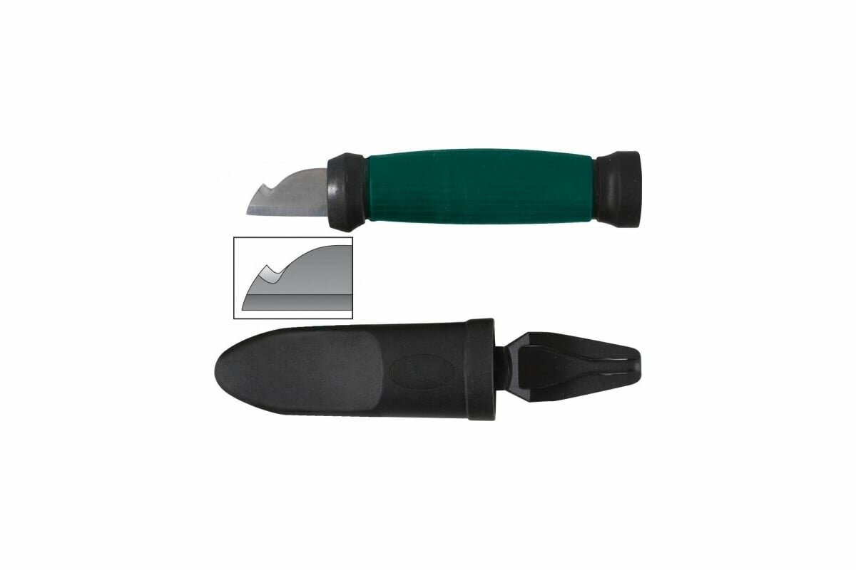 FIT Нож электрика, нерж. сталь, прорез. ручка, 2-х сторонняя заточка, лезвие 33мм 10642