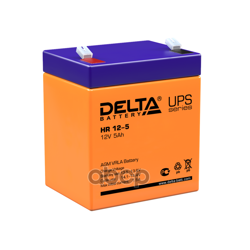 Аккумулятор ИБП 12В 5 А. ч. DELTA (HR 12-5) (90x70x101) AGM (заказ) DELTA battery арт. HR125