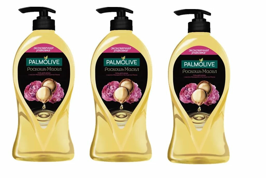 Palmolive Гель для душа Роскошь масел, с маслом Макадамии и экстрактом Пиона, 750 мл, 3 уп.