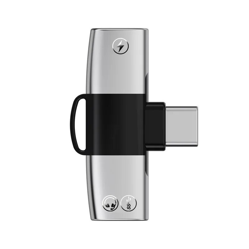 OTG двойное зарядное устройство USB типа C PD 15 Вт с разъемом типа C AUX аудио адаптер для silver