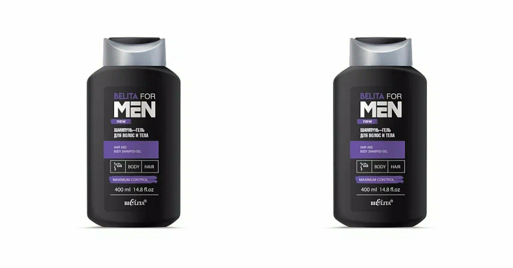 Шампунь-гель для волос и тела Belita for Men, 400 мл, 2 шт.