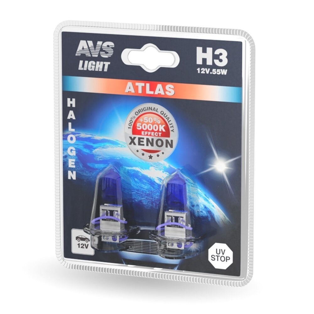 Галогенная лампа AVS ATLAS /5000К/ H3.24V.70W. 2шт.(17314)