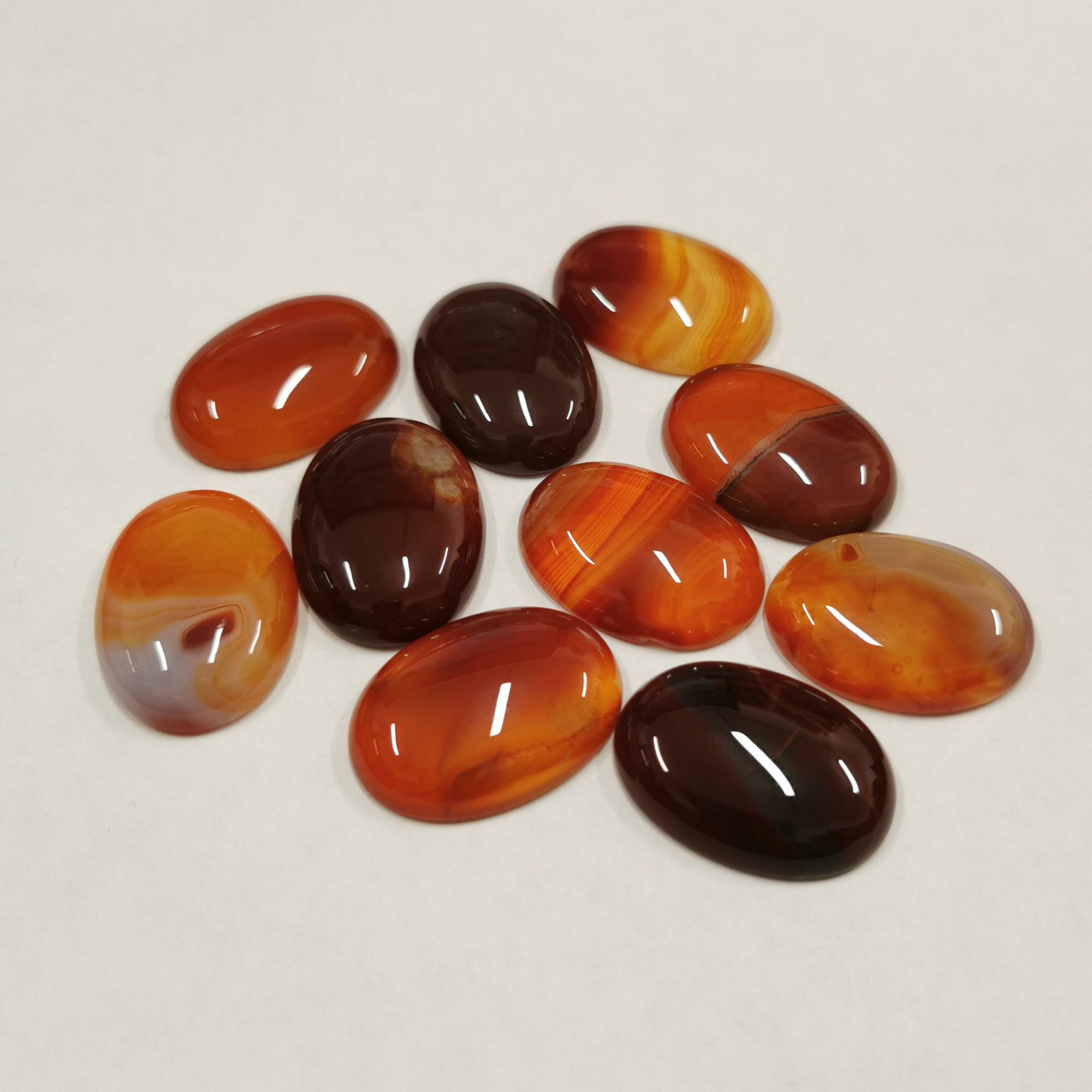 Кабошон каменный, 30х22мм, сердолик, 1 шт.