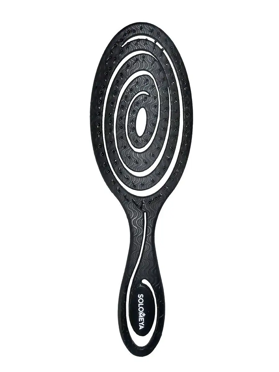 Подвижная био-расческа для волос Черная Solomeya Detangling Bio Hair Brush, 1 шт