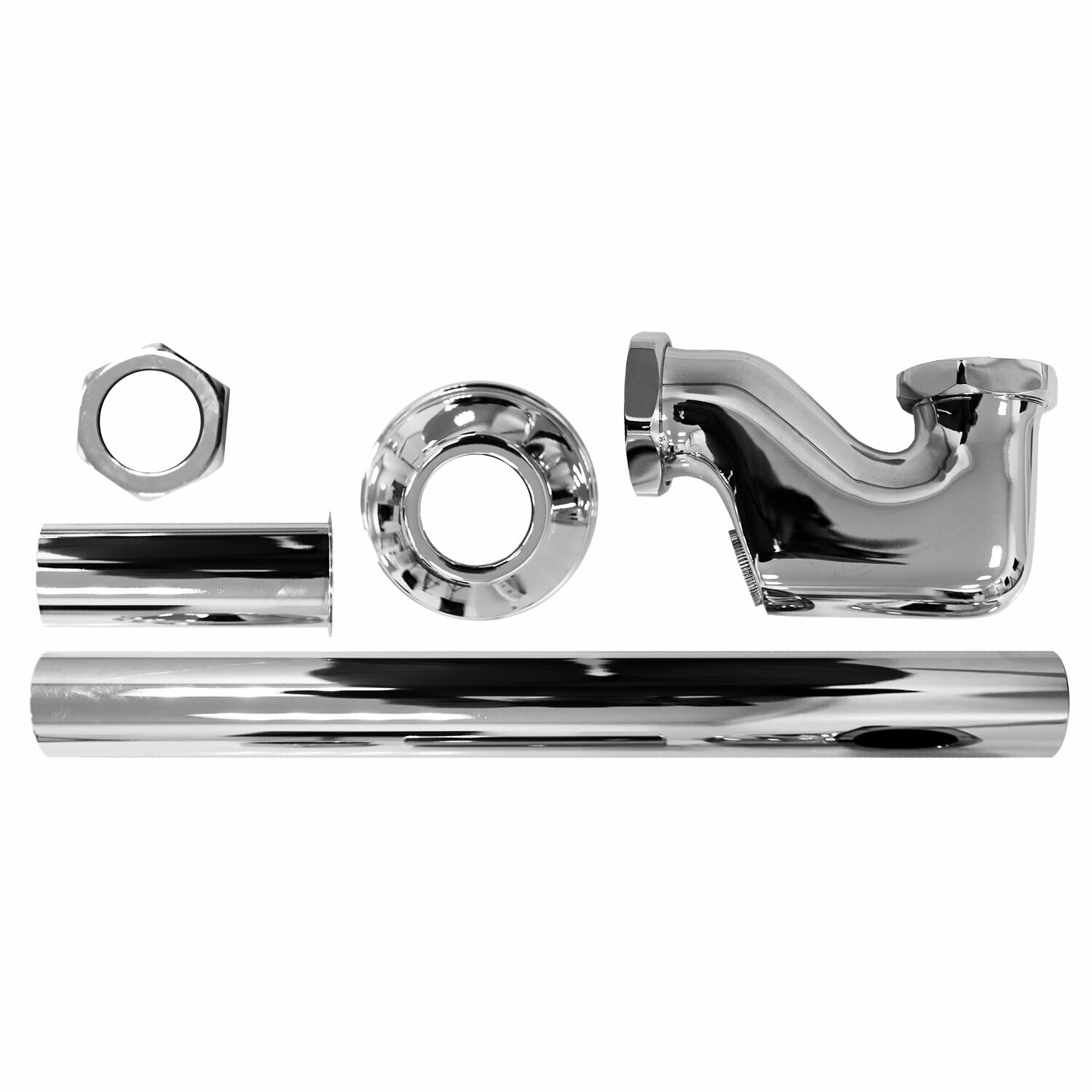 Сифон универсальный Azario ROTEXA без выпуска, G 1 45383 латунь, хром