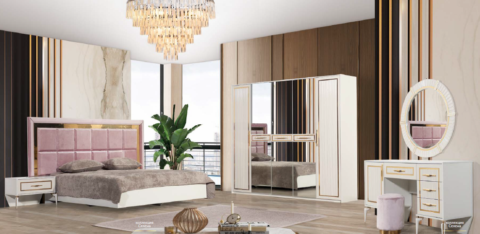 Набор мебели "Селена" для спальни - кровать, шкаф, туалетный столик, тумба
