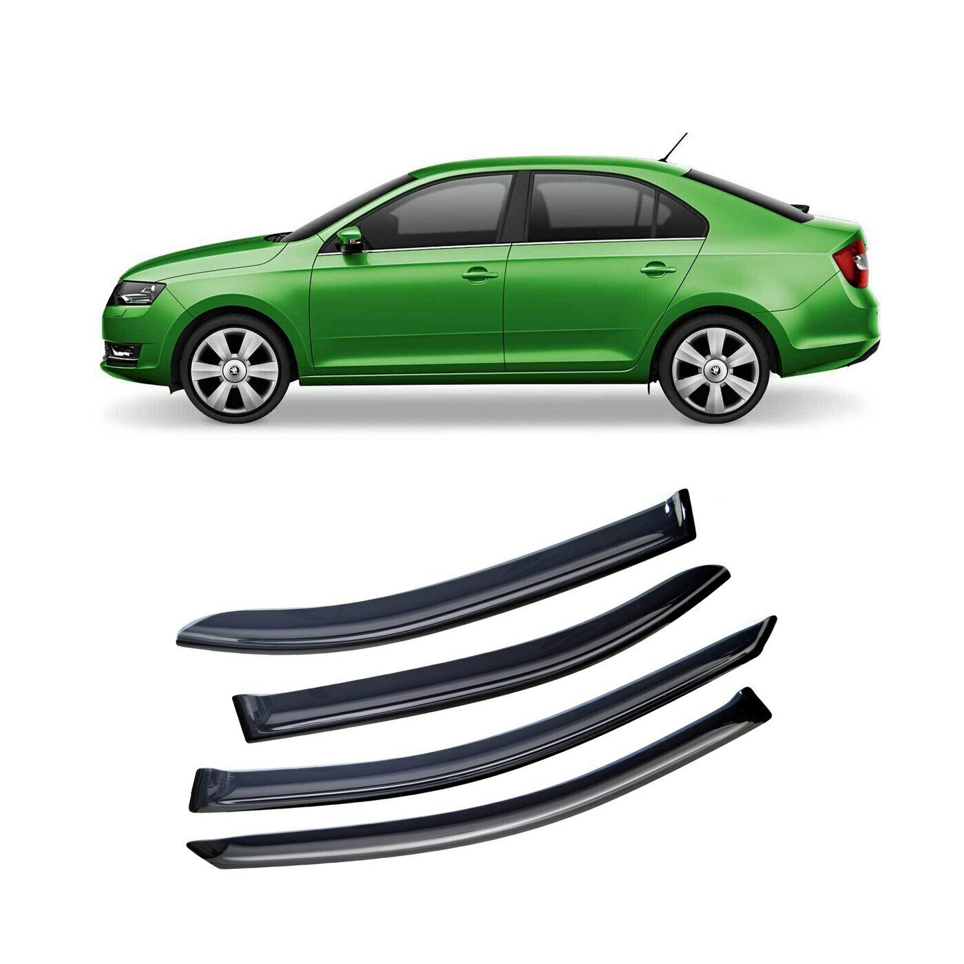 Дефлекторы боковых окон SKODA Rapid Шкода Рапид лифтбек (2013-2017)