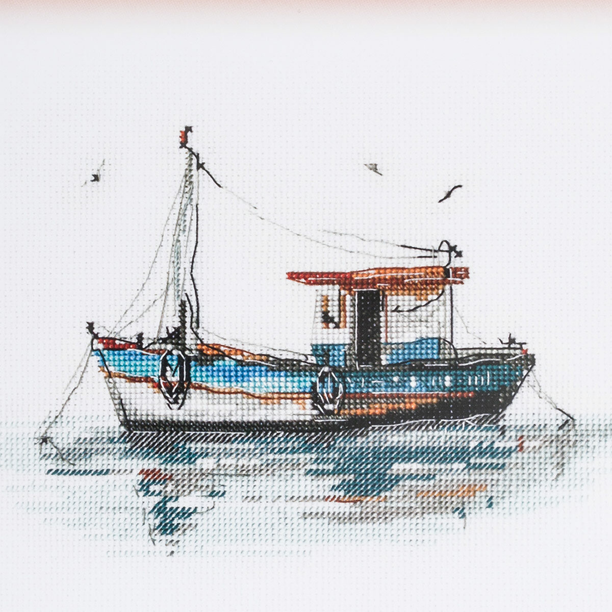 Набор для вышивания крестиком 'Баркас-2', 18*13 см, Овен (канва, мулине)