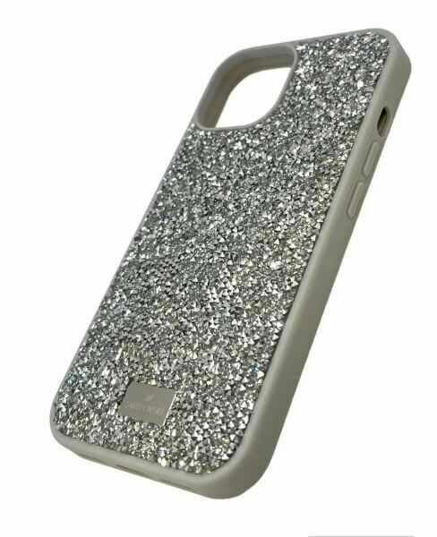 Чехол со стразами Swarovski The Bling World Elite Case для IPhone 13 Pro Max, серебристый.