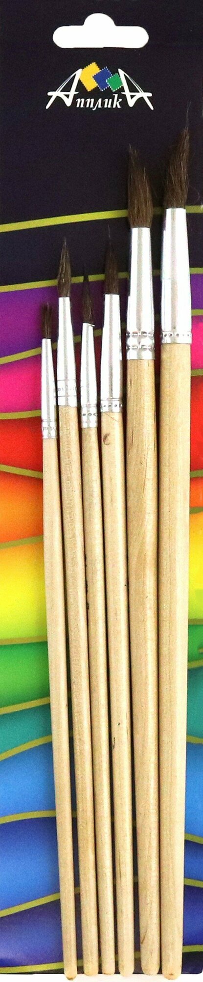 Набор кистей из волоса Пони, 6 шт