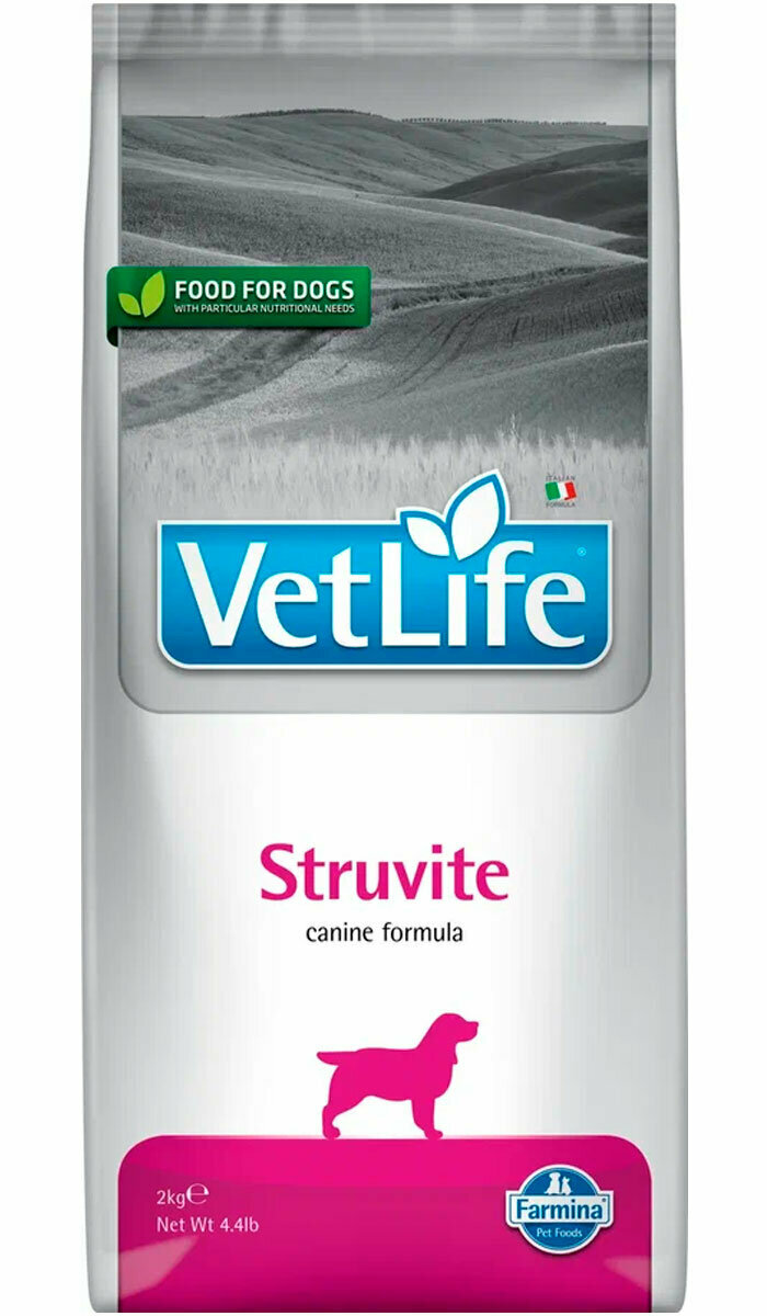 FARMINA VET LIFE CANIN STRUVITE для взрослых собак при мочекаменной болезни струвиты (2 + 2 кг)