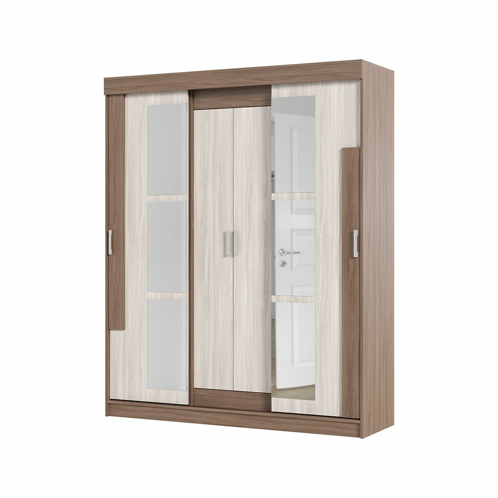 Шкаф-купе Фея (1600*2100*520 мм) Ясень шимо темный / Ясень шимо светлый