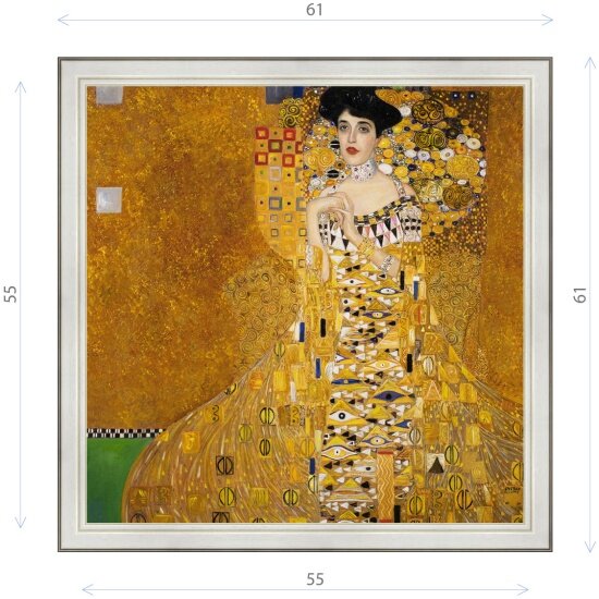 Картина Декор Депо Густава Климта Портрет Адель Блох-Бауэр Матовая бумага в раме без стекла 61х61 см, DDK44767E20W55H55P24