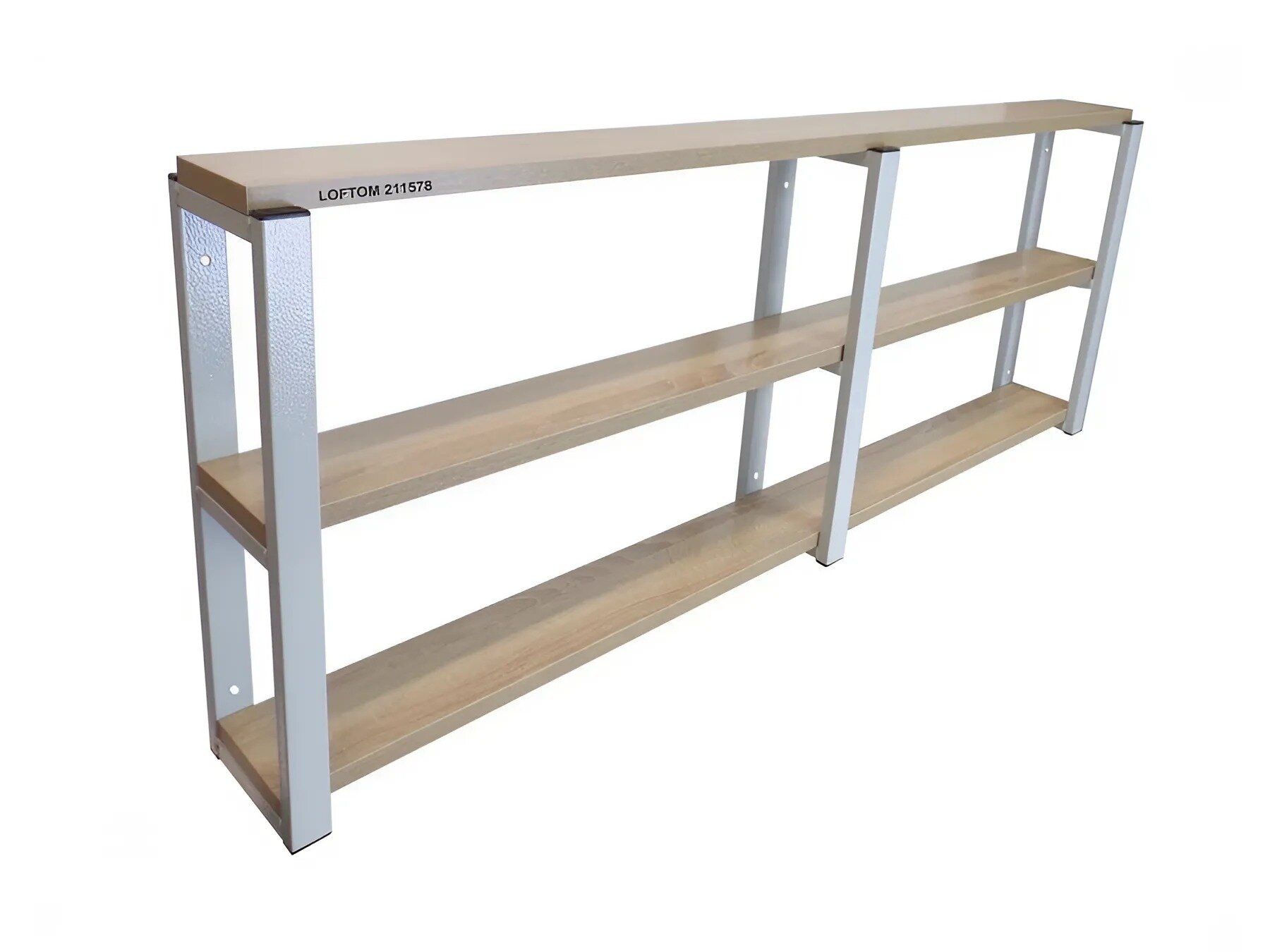 Полка для хранения GARROSS "SIBERIA 211578", 3 полки, размер 10х120 см, высота 42 см, каркас серый, цвет полок сонома