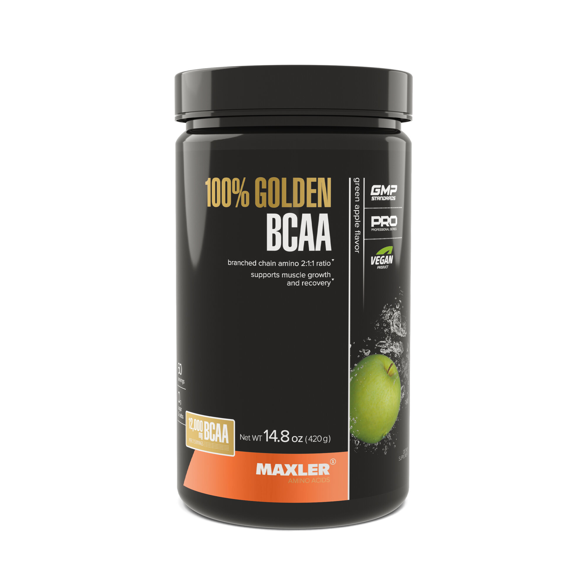 BCAA Maxler 100% Golden, зеленое яблоко, 420 гр.