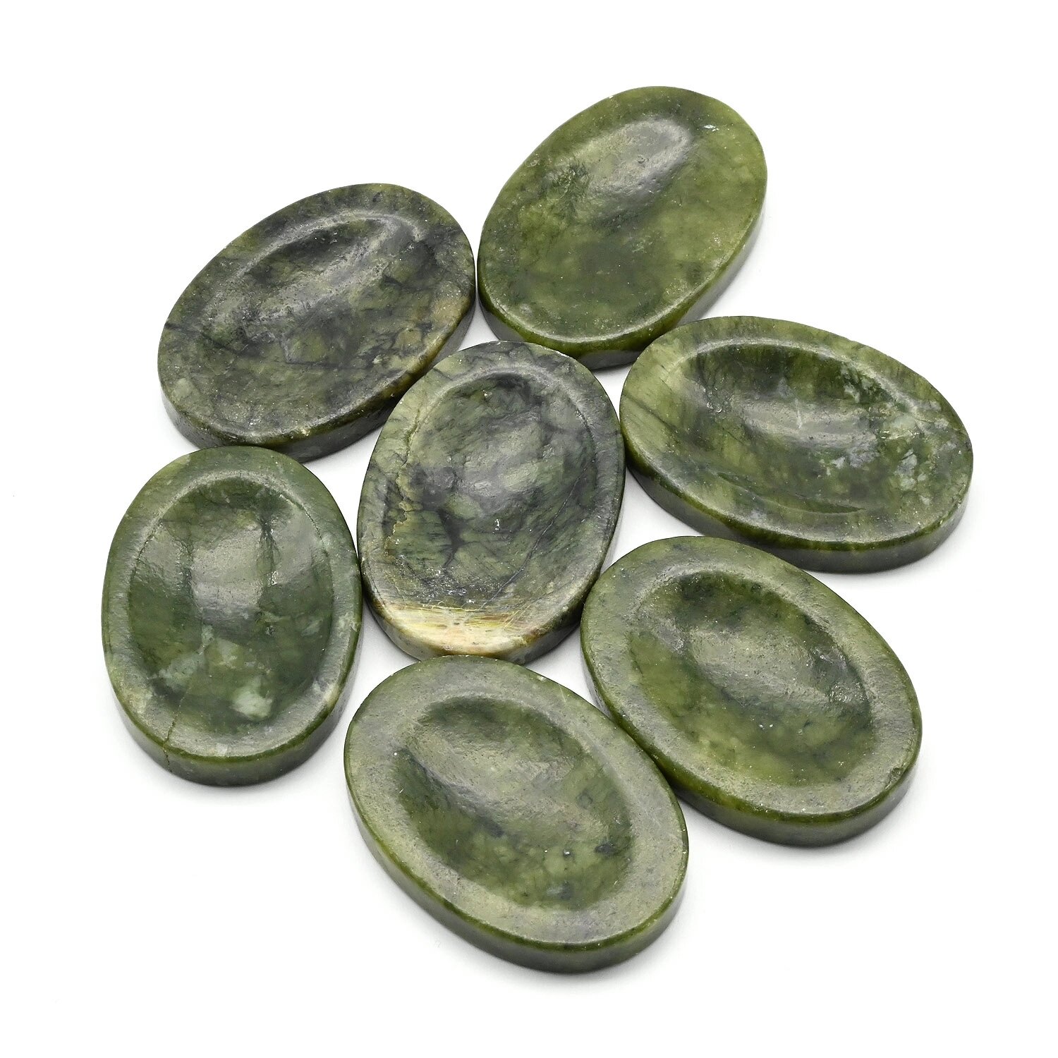 Галька из нефрита бовена, овал "Трвожные камни" 50*35*7мм .