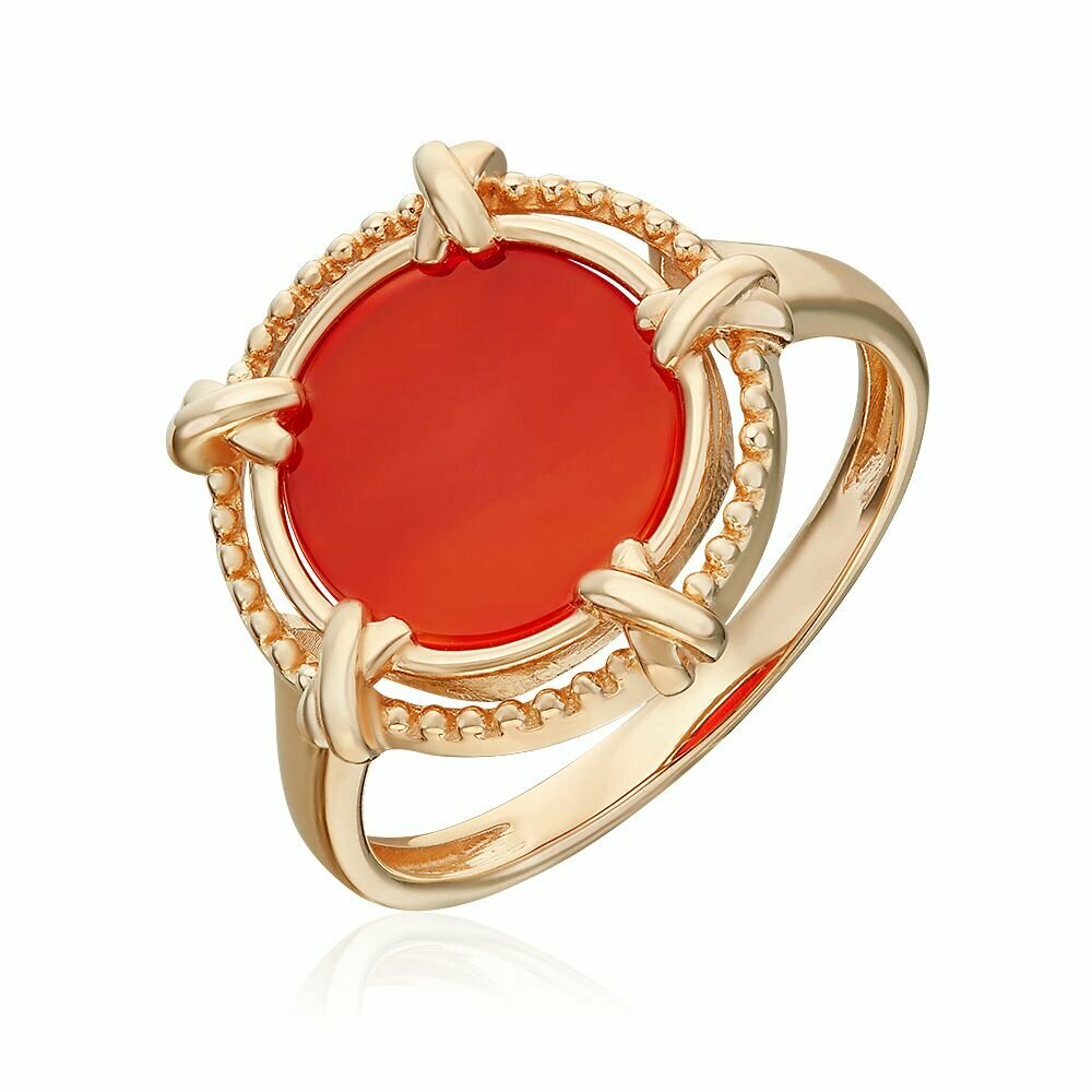 Кольцо, красное золото, 585 проба, сердолик