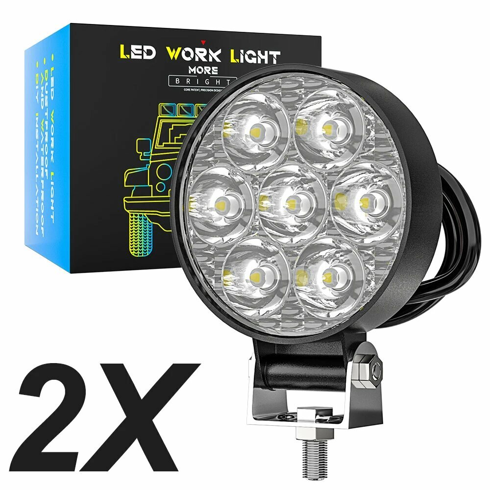 2x LED Фонарь для внедорожника, Round, 2шт