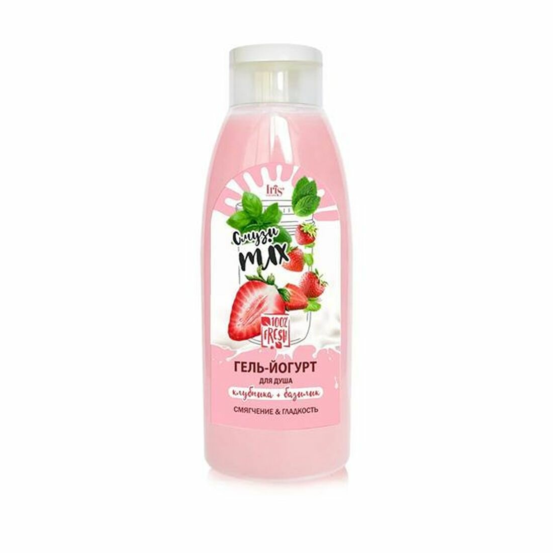 Гель-йогурт для душа клубника+базилик Смузи miх 520мл