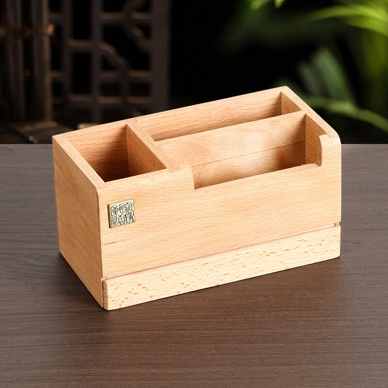 Подставка для ручек из массива дерева, настольный органайзер, подставка для ручек в простом китайском стиле, офисное украшение для руководителей, персонализированный подарок для старших и учителей.