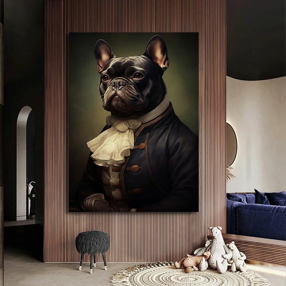 Картина ВсеКартины. Тут "Французский бульдог", 30x40см, на подрамнике, холст