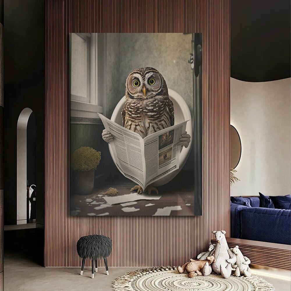 Картина ВсеКартины. тут "Сова читает газету", на подрамнике, 30x20 см