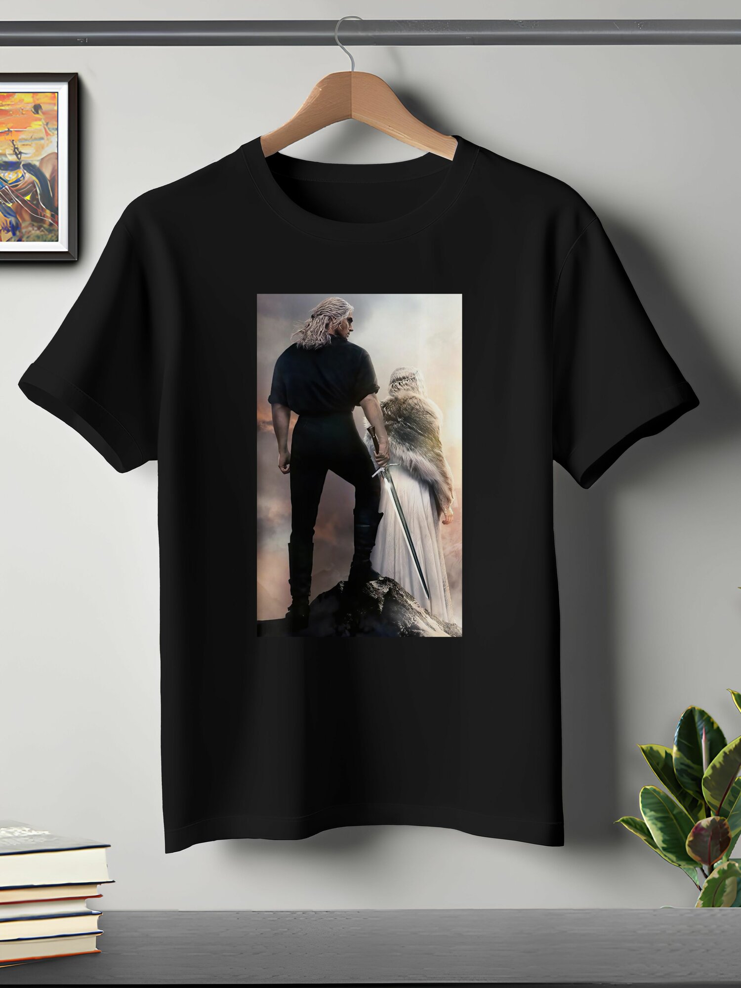 Футболка ONEQ унисекс 56-58 (3XL) размер с принтом Ведьмак, черная