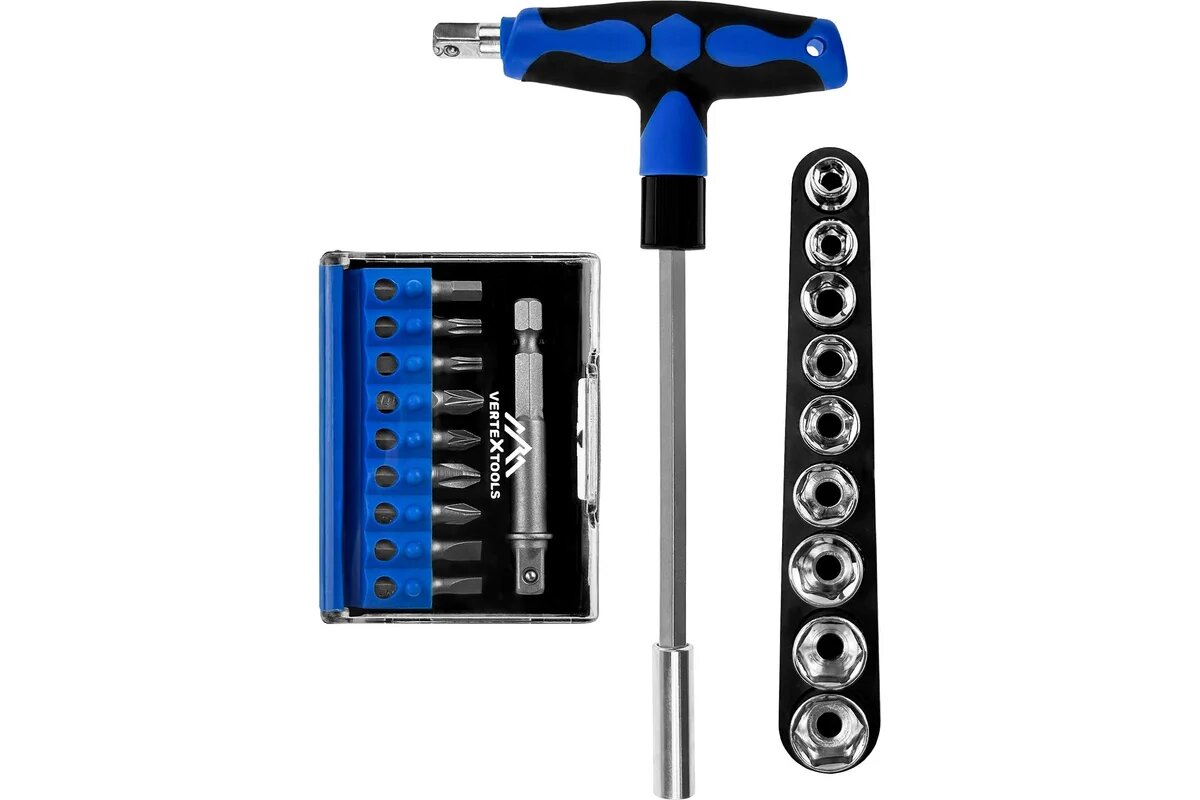 Vertextools отвертка С набором БИТ И торцевых головок 21 предмет 0052-21
