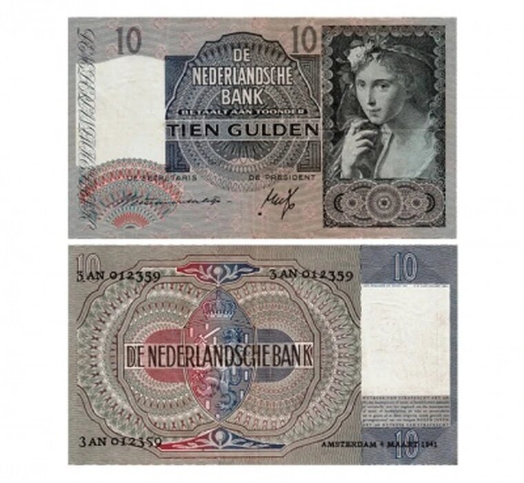 10 гульденов 1941 Нидерланды, сувенирная копия, банкноты и купюры редкие коллекционные
