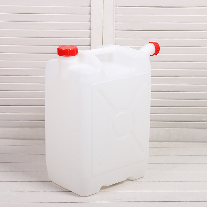 Канистра пищевая Бочонок , 25 л, со сливом, белая