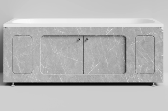 Экран под ванну, раздвижной, 170 см, мрамор светлосерый