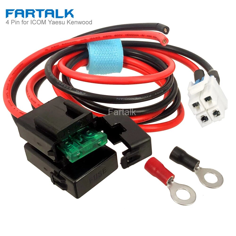 4-контактный кабель питания для автомобильного радио для Kenwood TS-480HX Yaesu FT-450 FT-991 FT-2000 ICOM TS-590S Talkie
