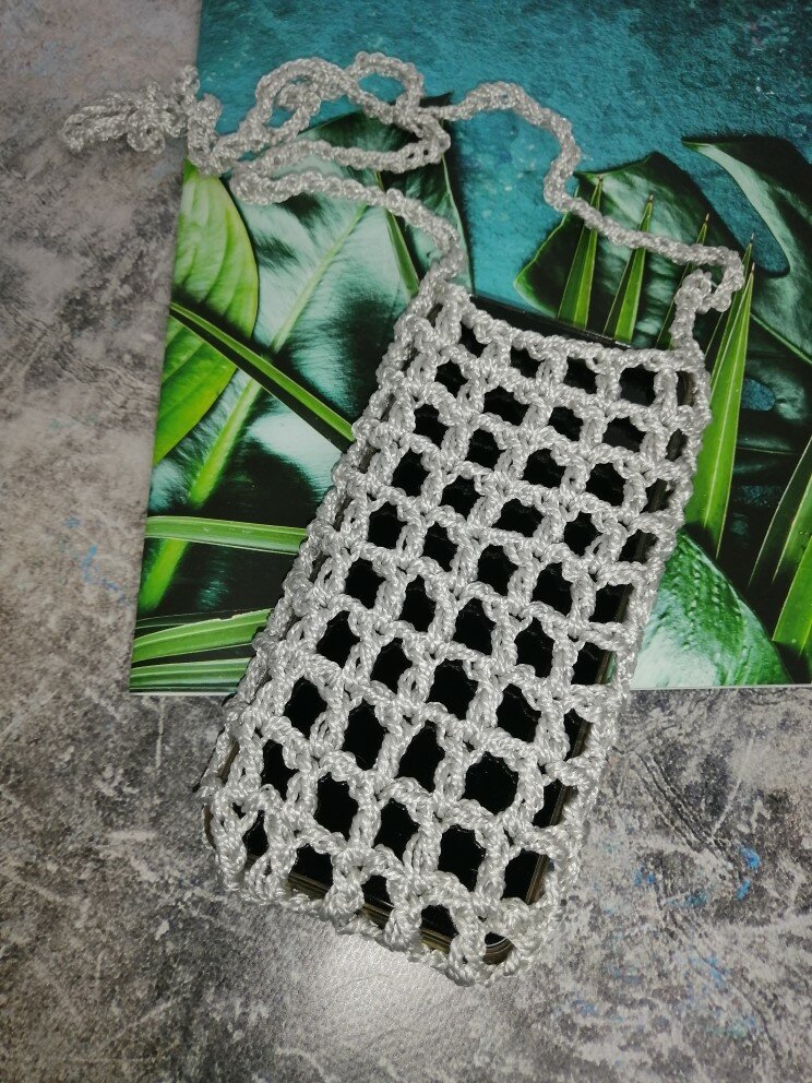 Чехол-сумка для телефона/смартфона, полипропилен, серебристый металлик