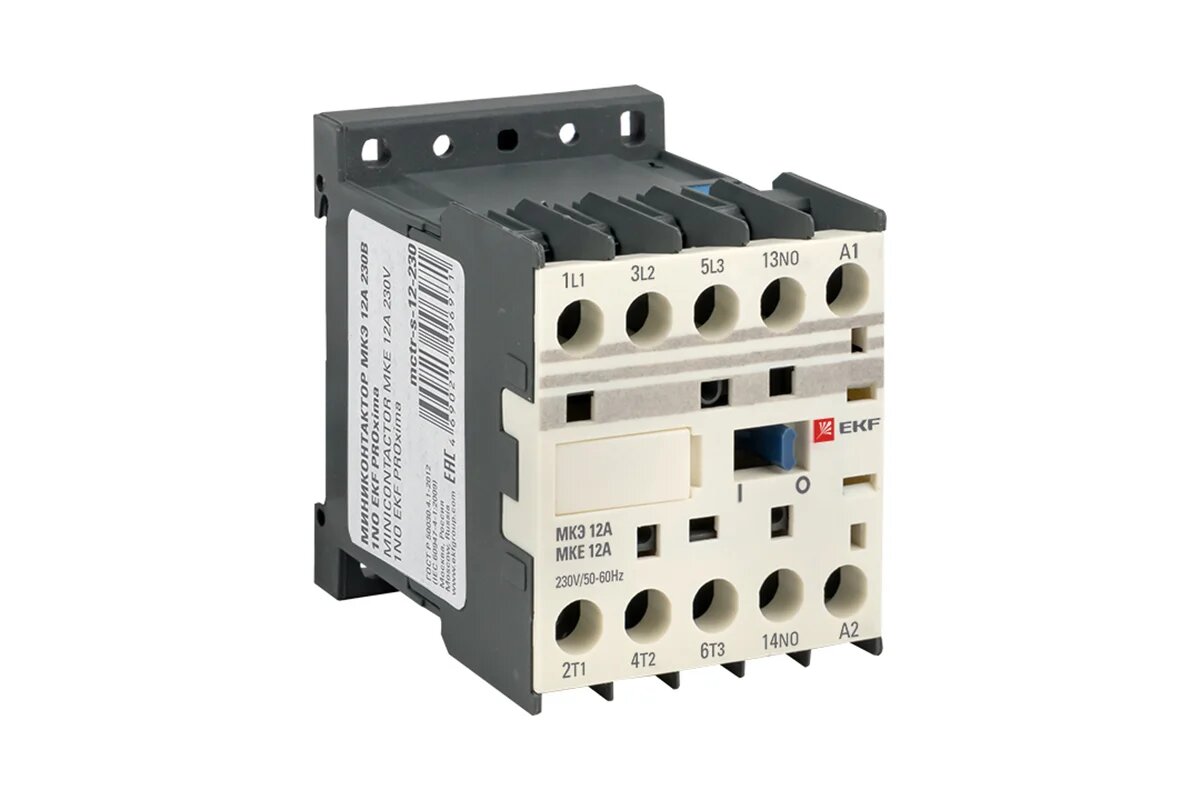 PROxima Mctr-s-12-230 Мини-контактор EKF МКЭ 12А 230В 1NO с катушкой 230В модуль